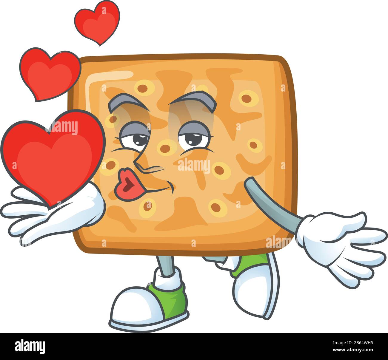 A romantic cartoon character of crackers with a heart Stock Vector ...