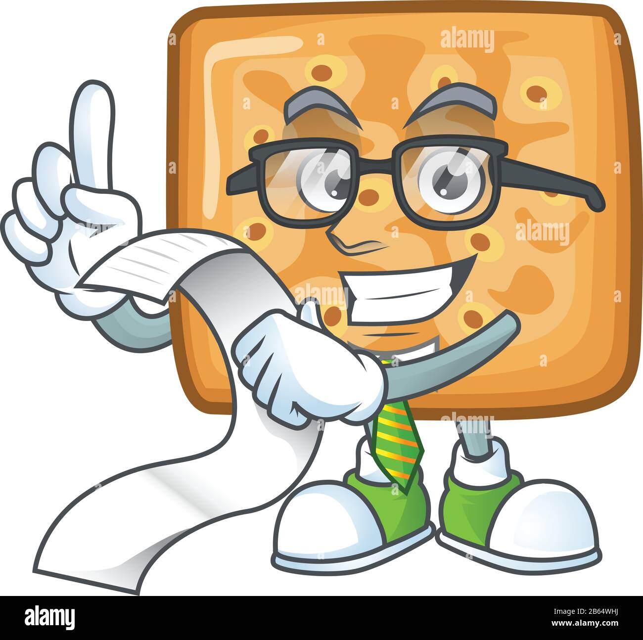 cartoon character of crackers holding menu on his hand Stock Vector ...