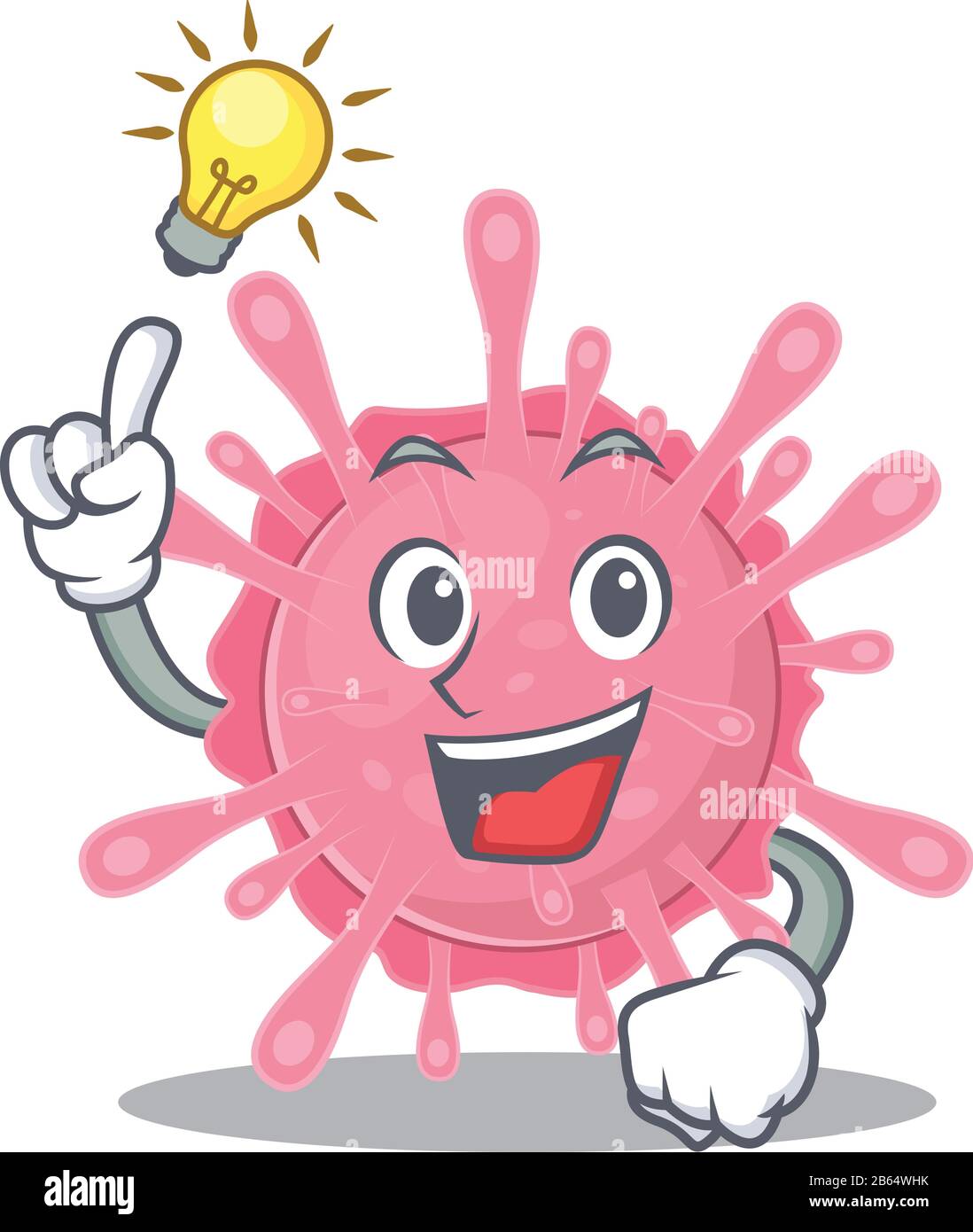 Have an idea gesture of corona virus germ mascot character design Stock ...