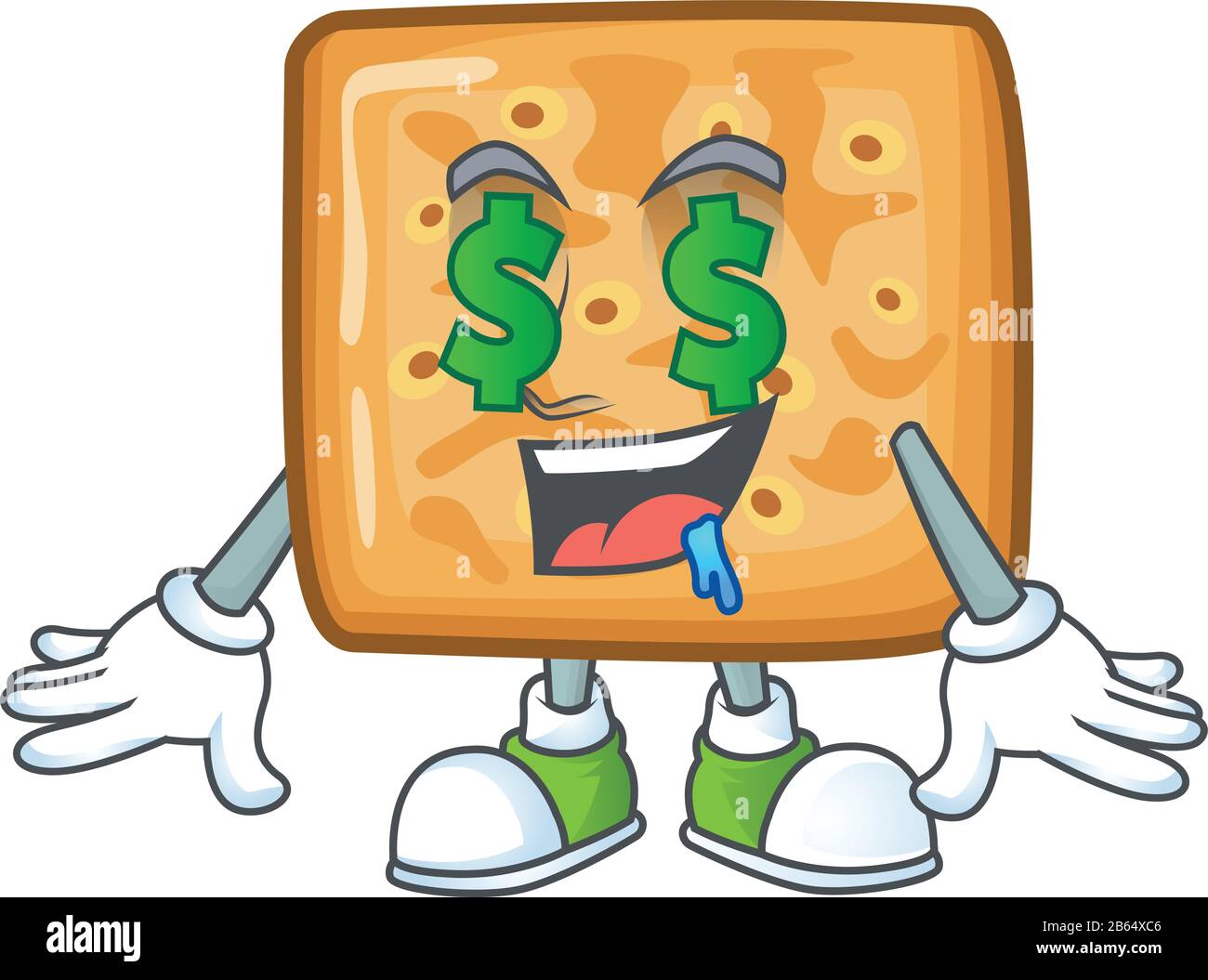 Rich crackers with Money eye mascot character concept Stock Vector ...