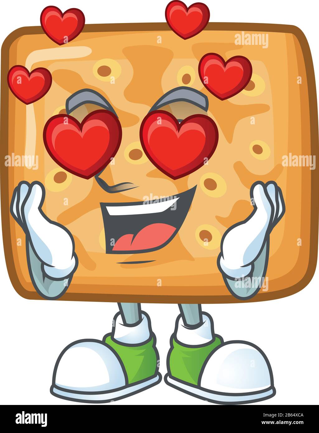 Romantic crackers cartoon character with a falling in love face Stock ...