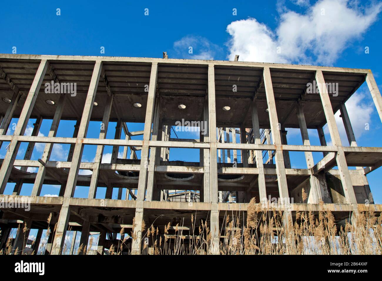 Devastated viscose factory in Serbia in the town of Loznica. Once a ...