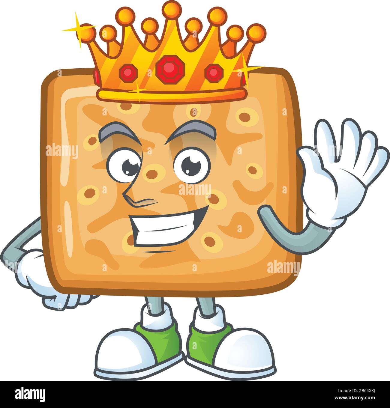 A Charismatic King of crackers cartoon character design Stock Vector ...