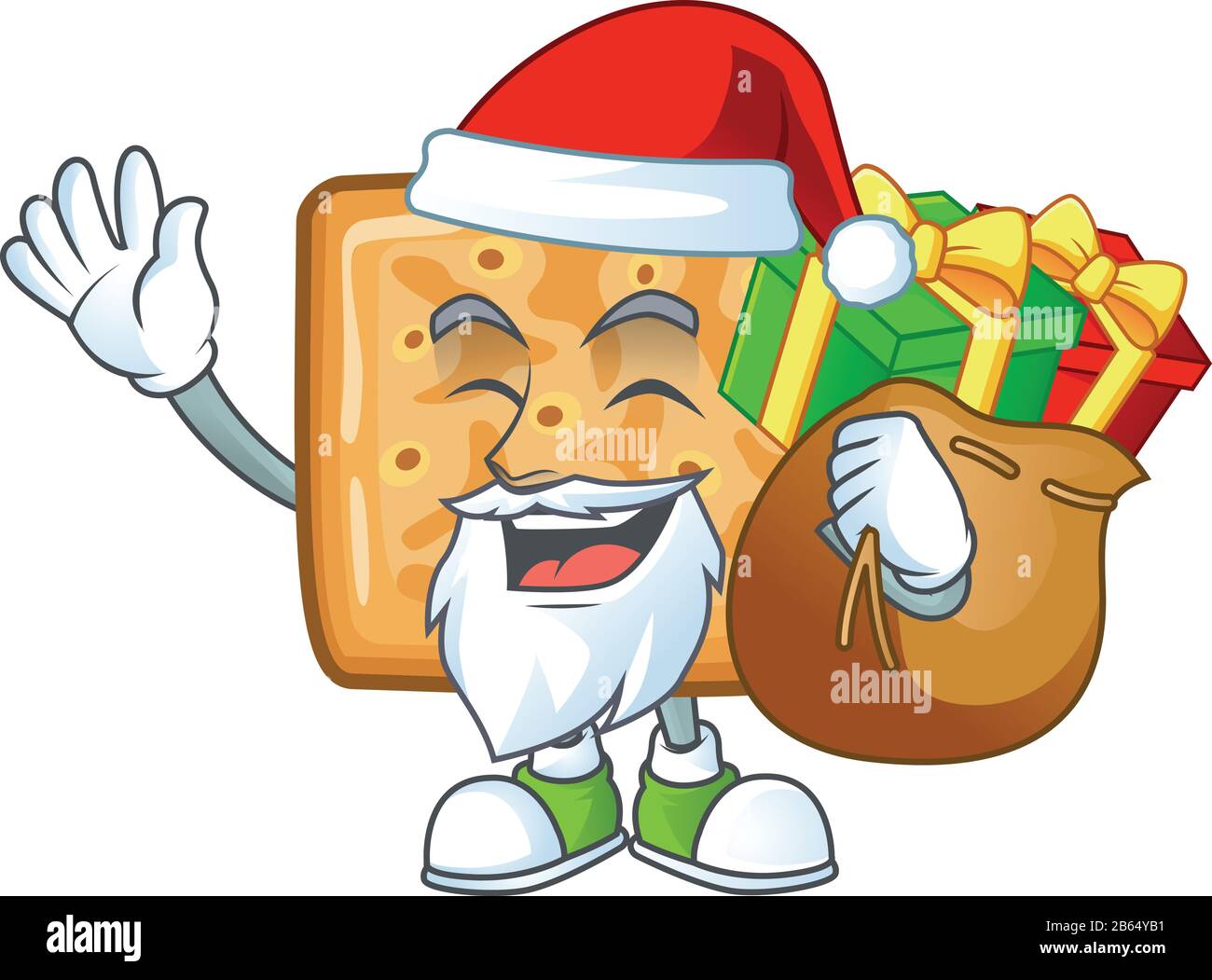 Crackers Cartoon character of Santa with box of gift Stock Vector Image ...