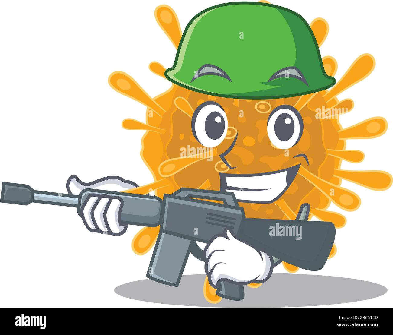 A picture of coronaviruses as an Army with machine gun Stock Vector ...