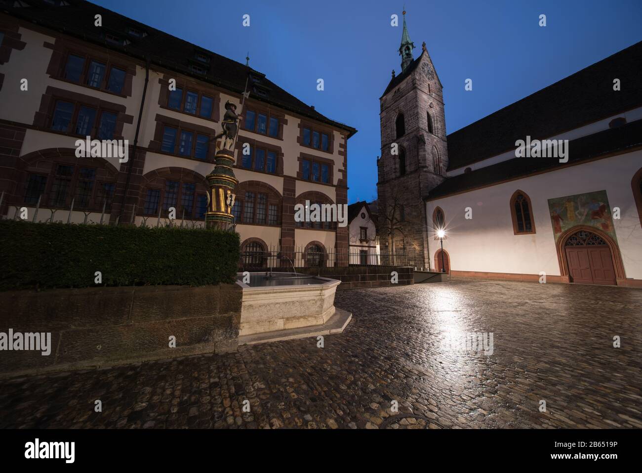 the alleys of the old town in basel switzerland at night Stock Photo ...