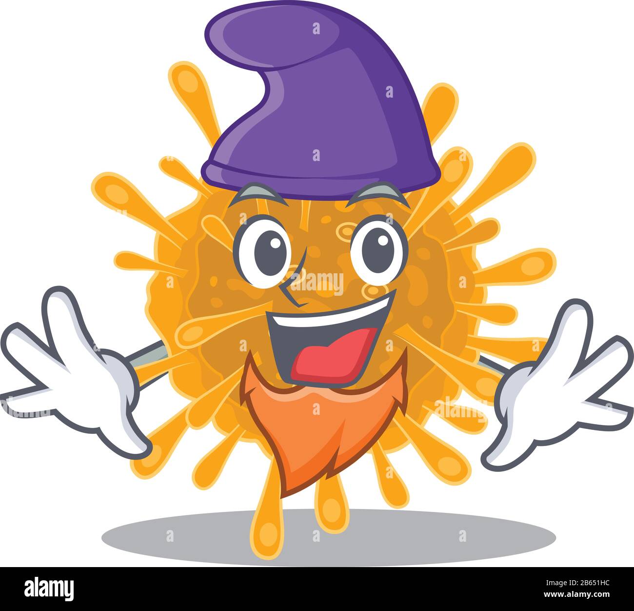 Cute and funny coronaviruses cartoon character dressed as an Elf Stock ...