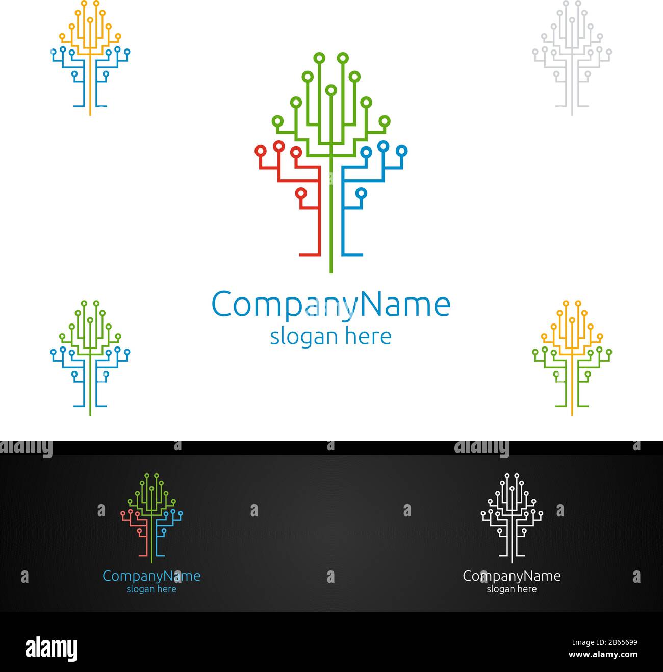 Tree Technology Logo with Wires it and electronic cable, Connection ...