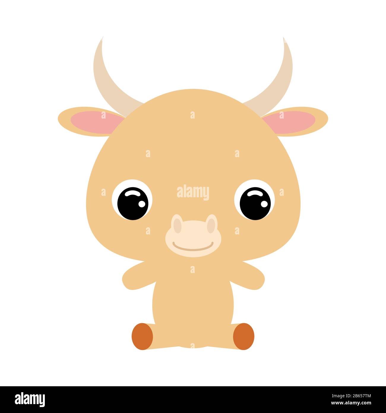 Cute little sitting yak. Domestic animal. Cartoon character for baby ...