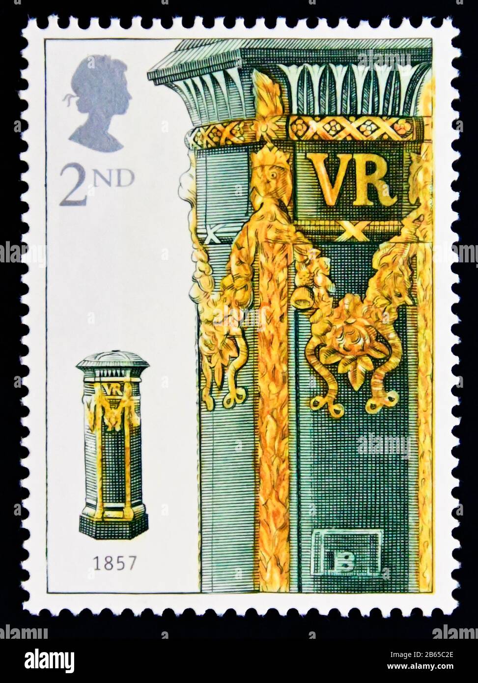 Postage stamp. Great Britain. Queen Elizabeth II. 150th Anniversary of ...