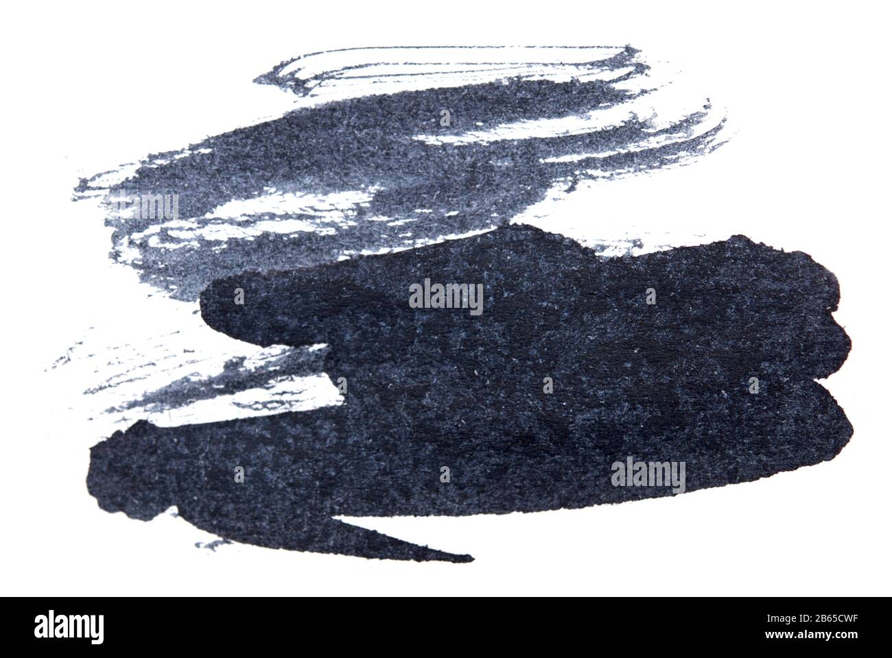 Black ink brush strokes isolated on white background Stock Photo - Alamy