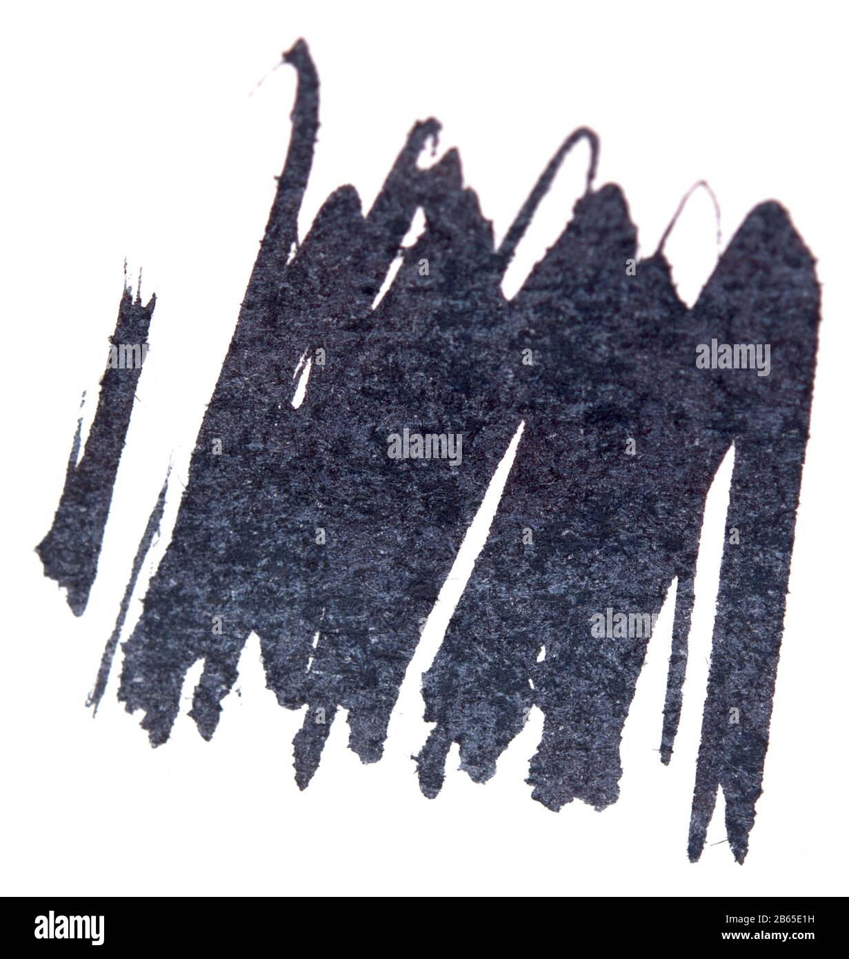 Black ink brush strokes isolated on white background Stock Photo - Alamy