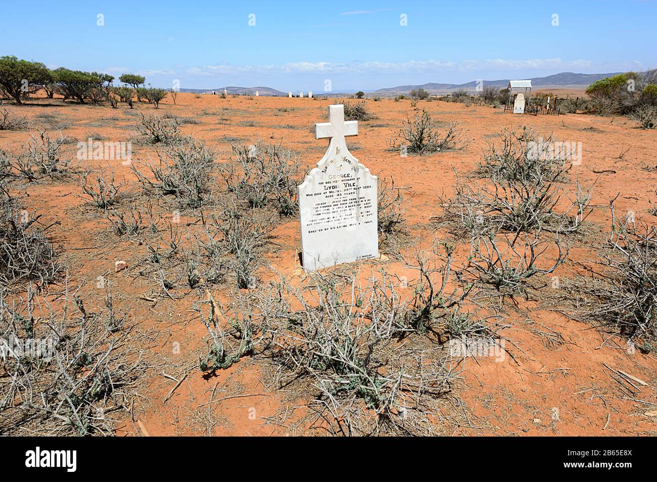 Bush graves in the pioneer cemetery of Wilson, established in 1881 ...