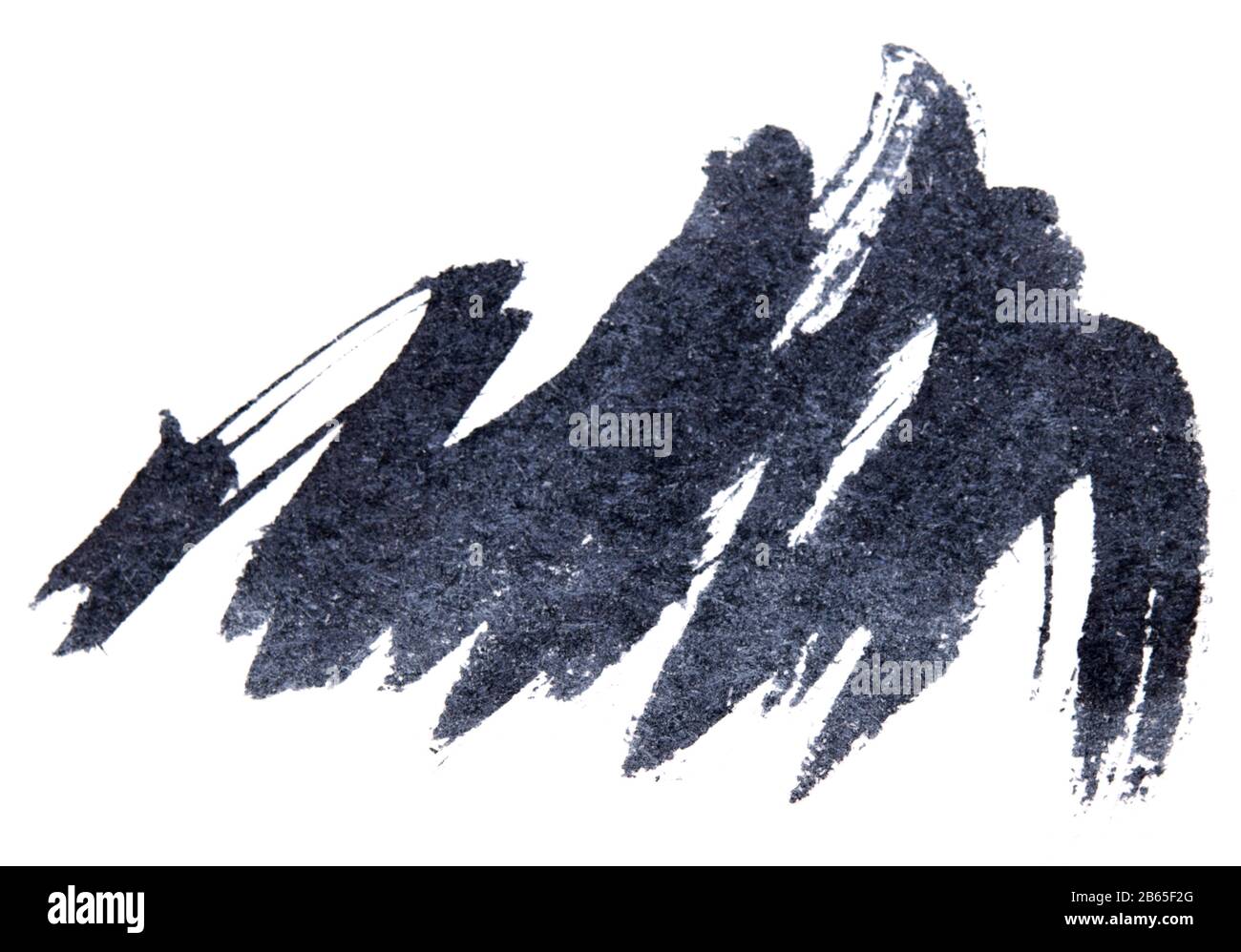 Black ink brush strokes isolated on white background Stock Photo - Alamy
