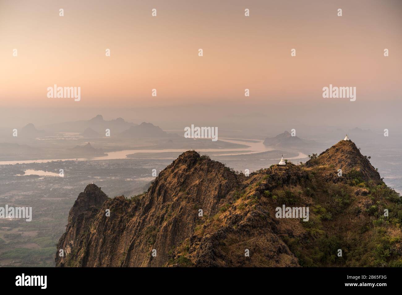 Zwe Ka Bin Pagoda, Myanmar, Asia Stock Photo - Alamy