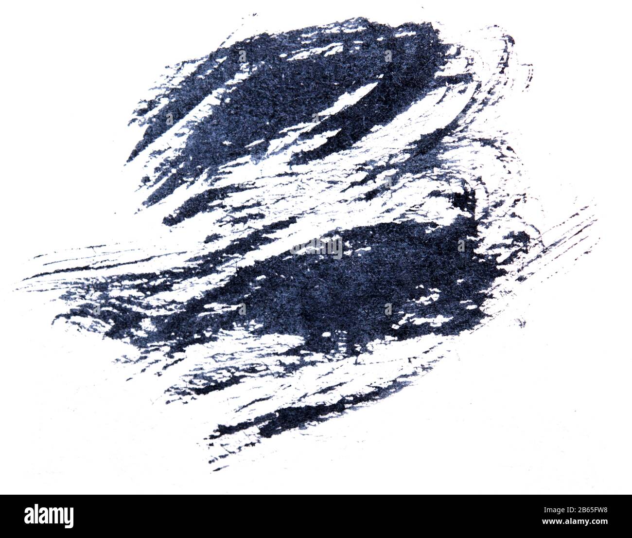 Black ink brush strokes isolated on white background Stock Photo - Alamy
