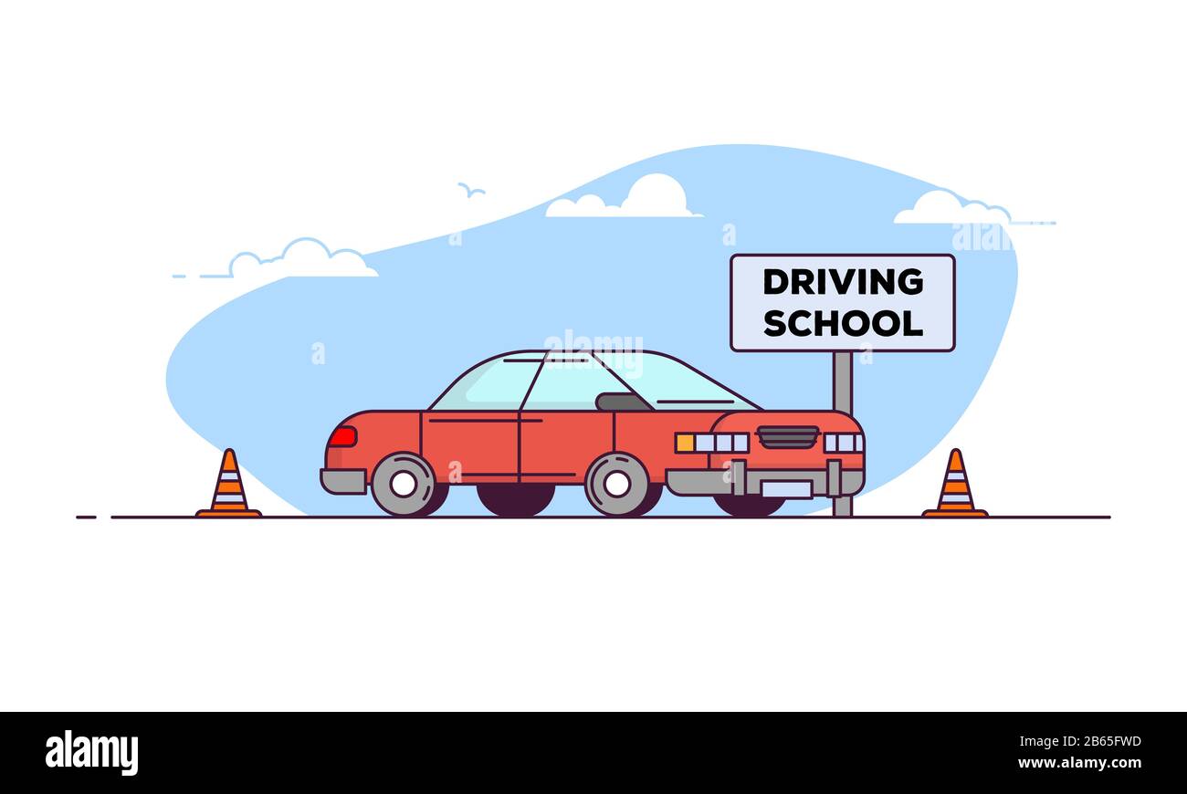 Driving school car Stock Vector Image & Art - Alamy