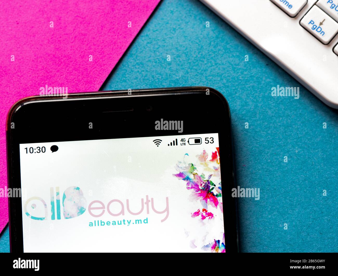 In this photo illustration the Allbeauty logo is seen displayed on a ...