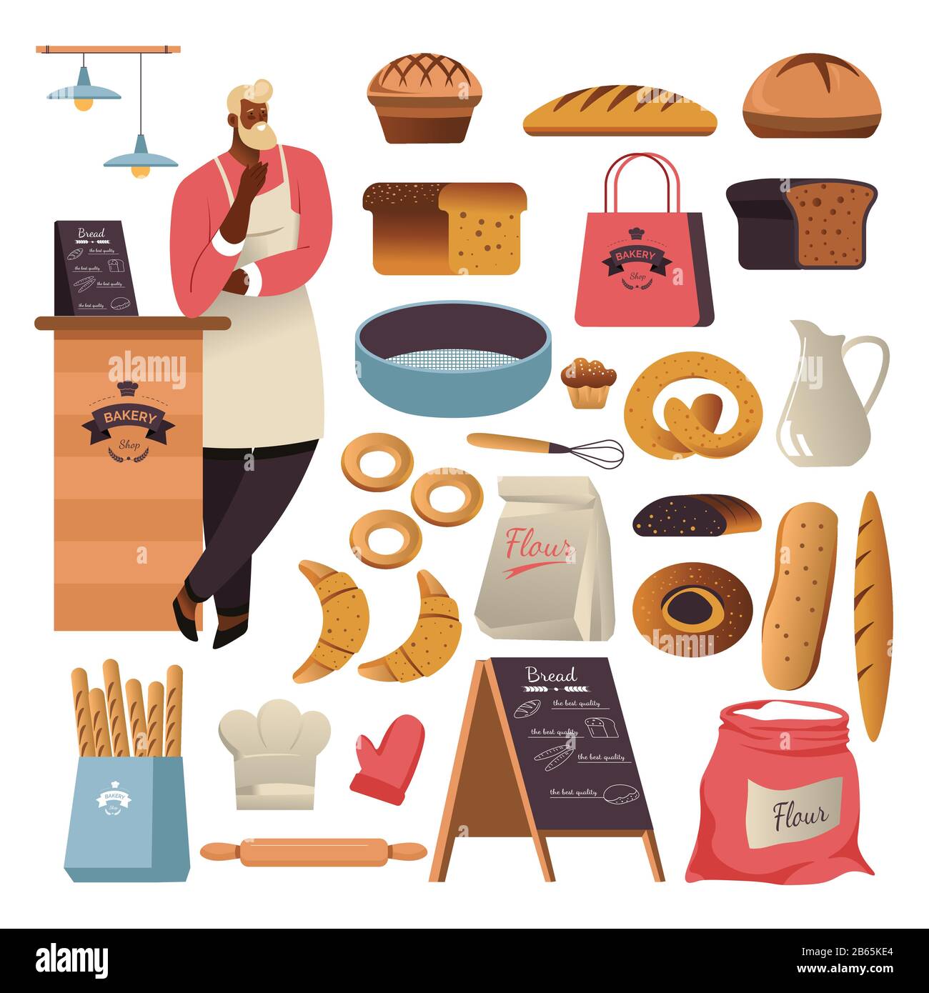 Pastry shopping Stock Vector Images - Alamy