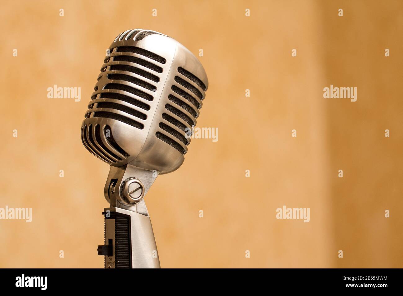 Retro iron microphone Elvis on the stage Stock Photo - Alamy