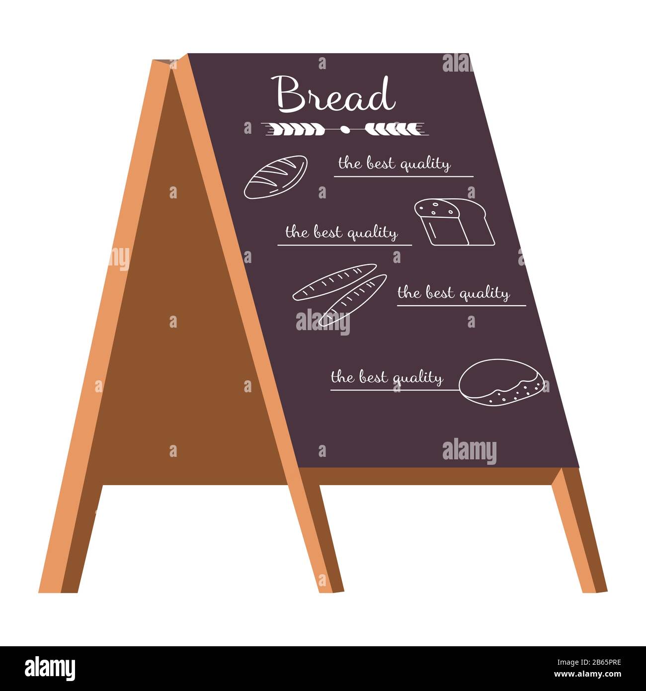 Bakery shop menu isolated icon, bread and pastry Stock Vector Image ...