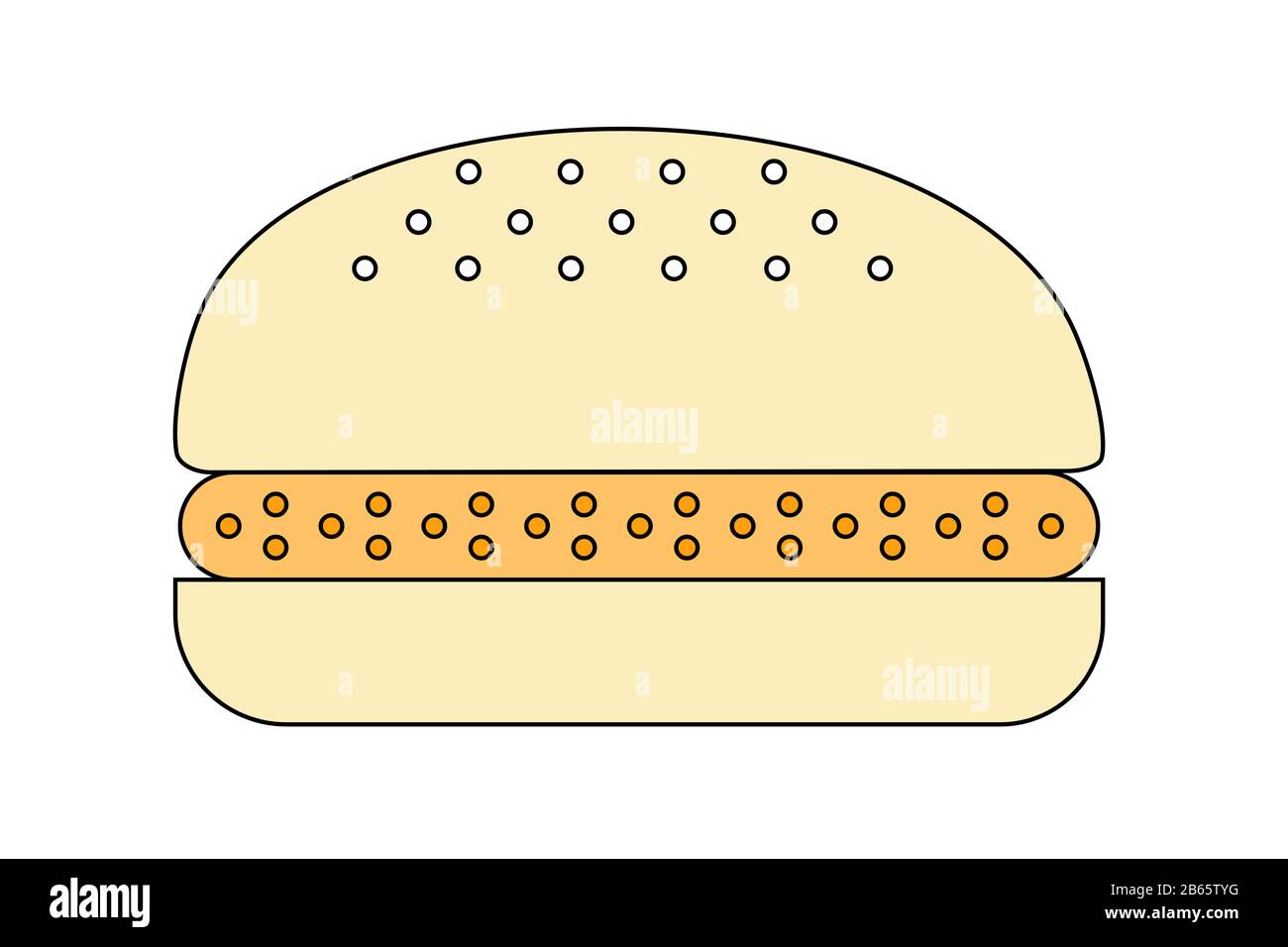 Crispy fish burger cartoon isolated on white background. One layer of ...