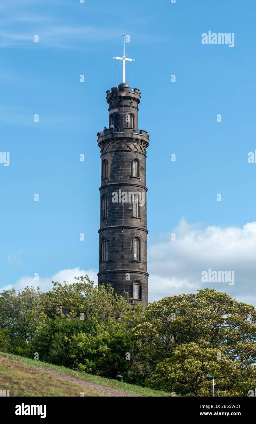 The Nelson Monument / tower on Carlton Hill, Edinburgh, Scotland Stock ...