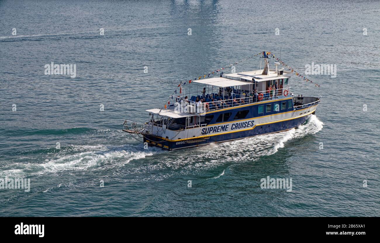 A small Tourist Day Trip Vessel of Supreme Cruises on one of its tours ...