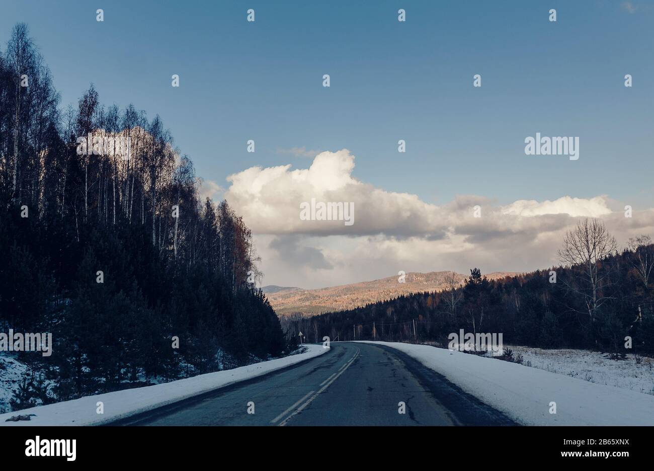 view from car inside with part of torpedo on danger and beautiful ...