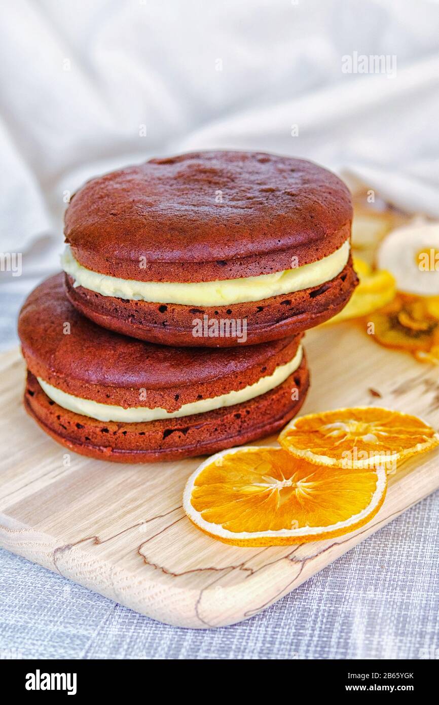 Dessert - Chocolate Cheesecake Sandwich with milk citrus filling ...