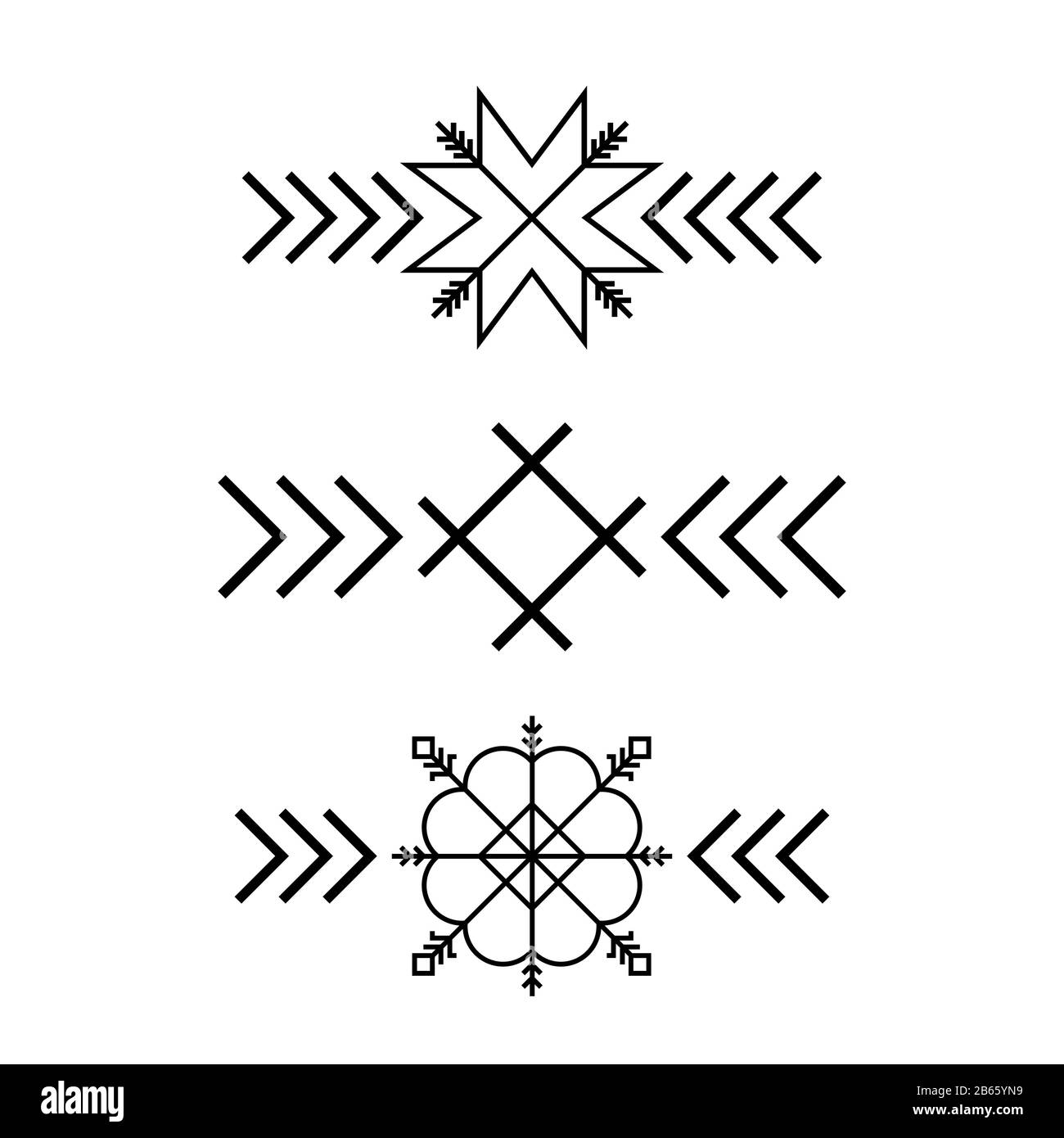 Old baltic Folk star or flower snowflake symbol Stock Vector Image ...