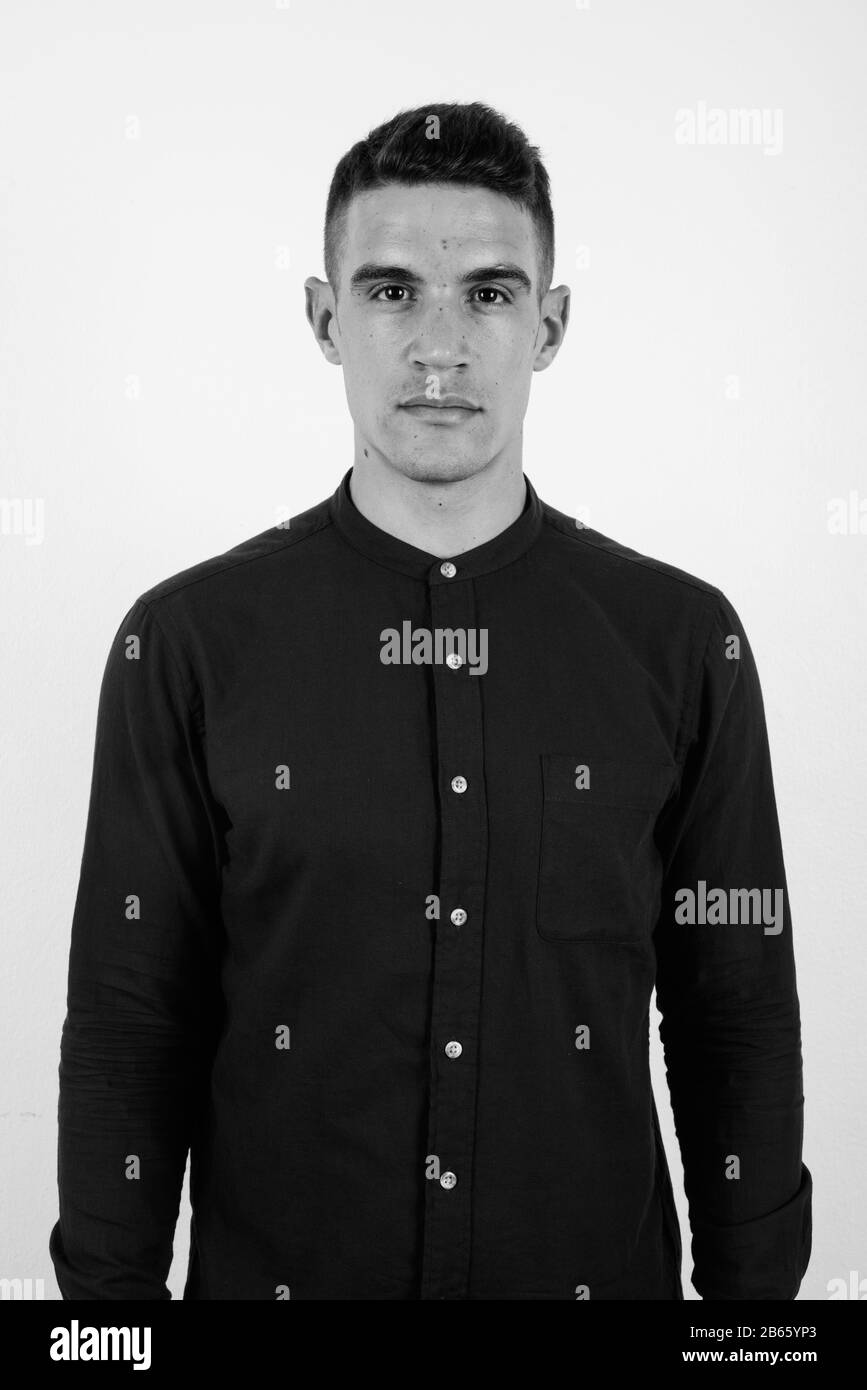 White background portrait Black and White Stock Photos & Images - Alamy