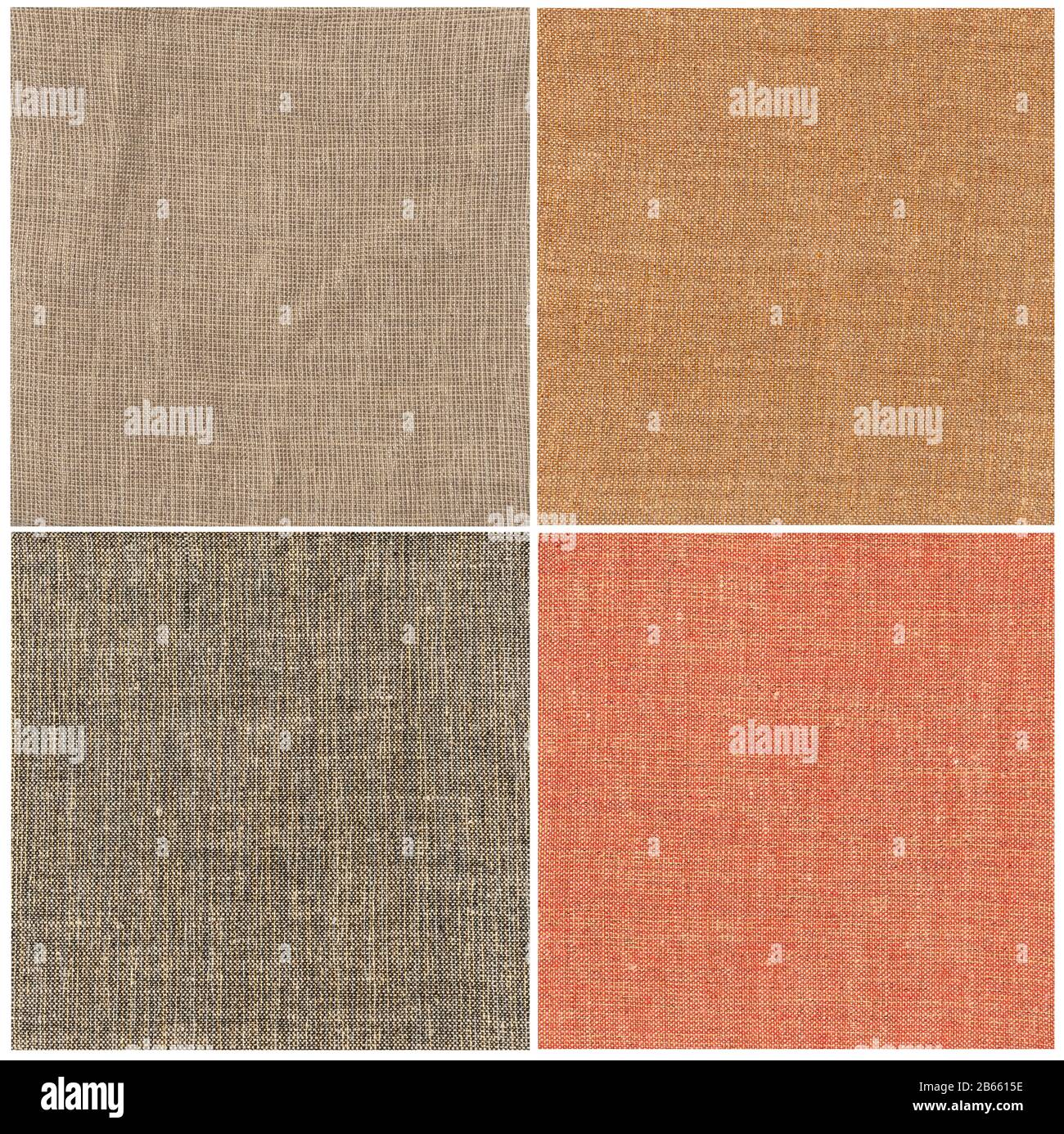 Collection of high resolution linen fabric textures of square shape ...