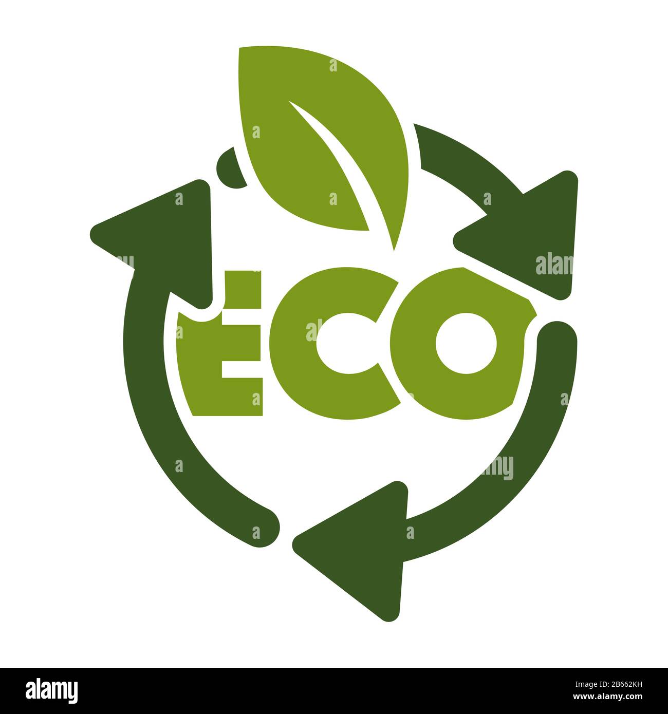 Recycling isolated icon, green leaf and eco sign Stock Vector Image ...