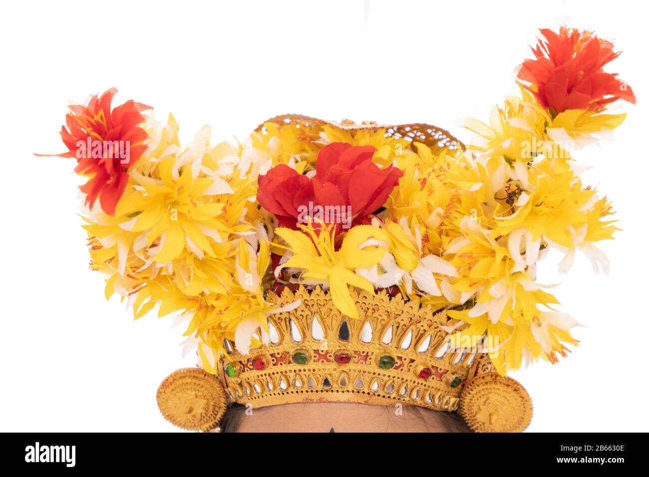 Head with Balinese dancer crown,tradional Balinese dancer clothes Stock ...