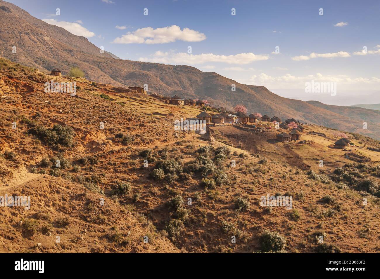 Lesotho Mountain landscape near Malealea Vilage, Lesotho Stock Photo ...