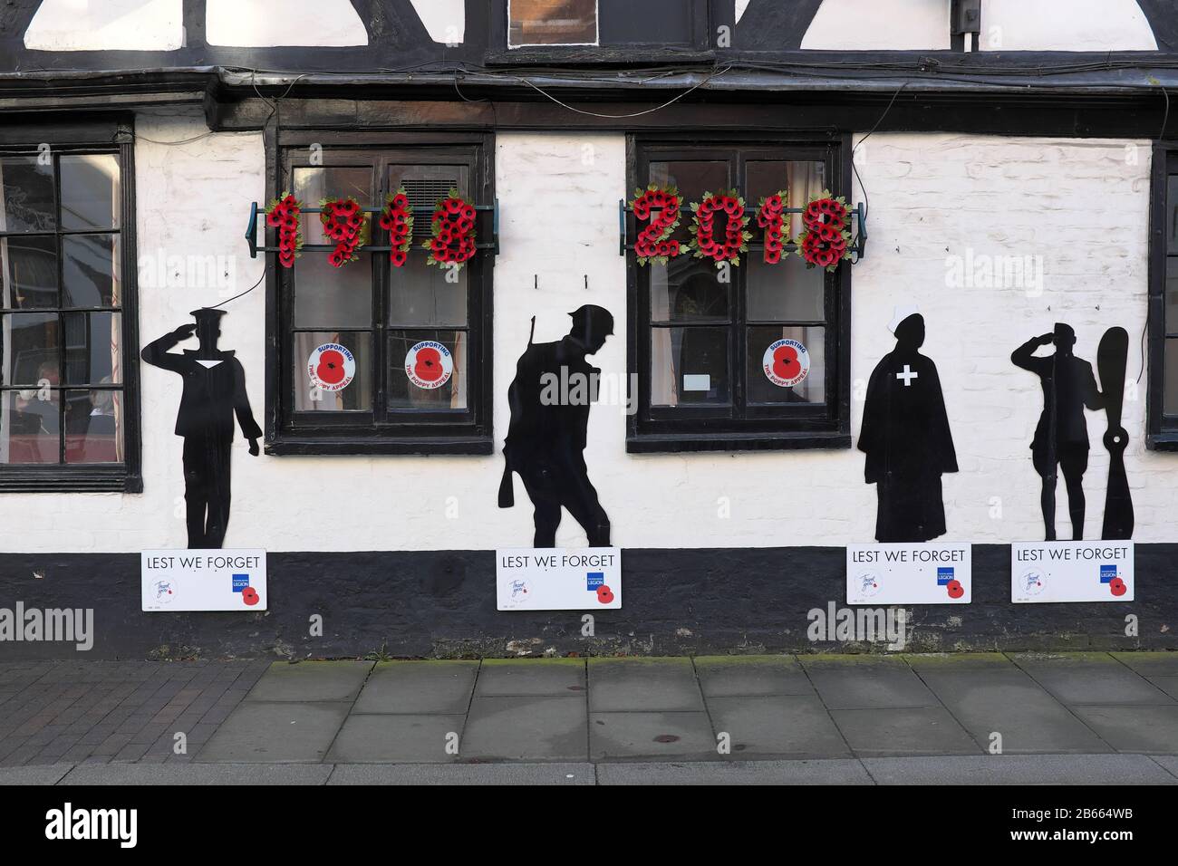 1918-2018 Remembrance Tribute In Tewkesbury Gloucestershire England UK ...