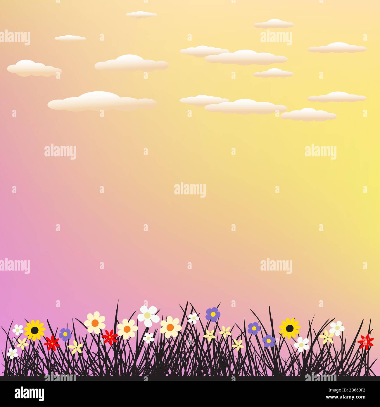 Daisy landscape chamomile flowers Stock Vector Images - Alamy