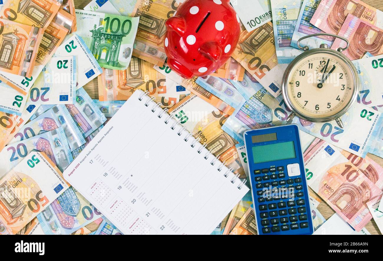 Planning and calculating some investment in Euro currency Stock Photo ...