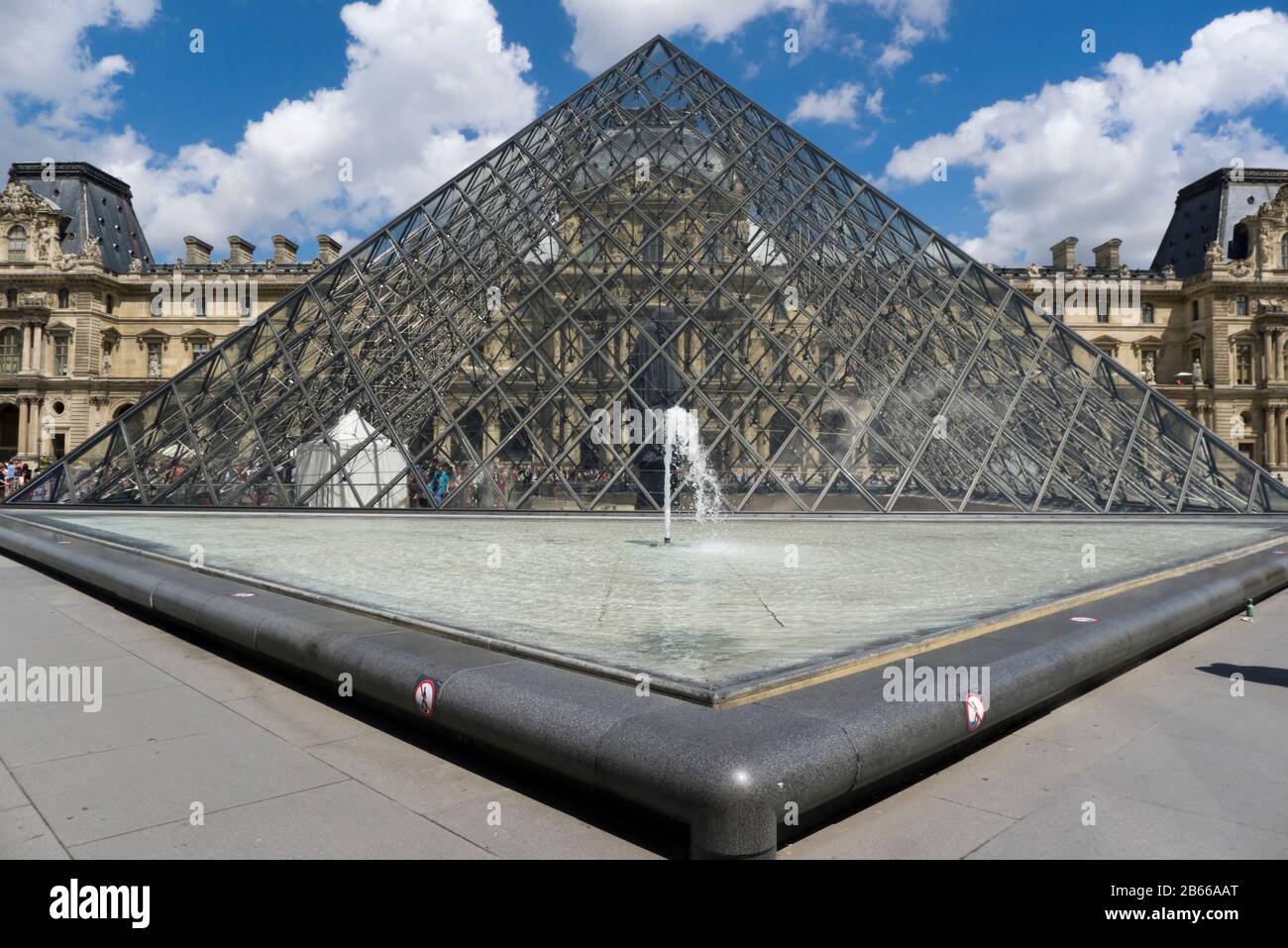 Louvre Pyramid In Paris France Stock Photo - Alamy