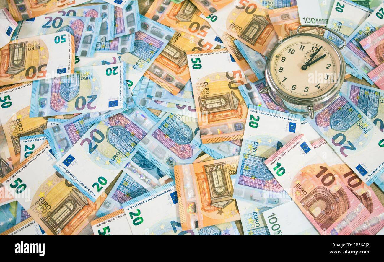 Planning and calculating some investment in Euro currency Stock Photo ...