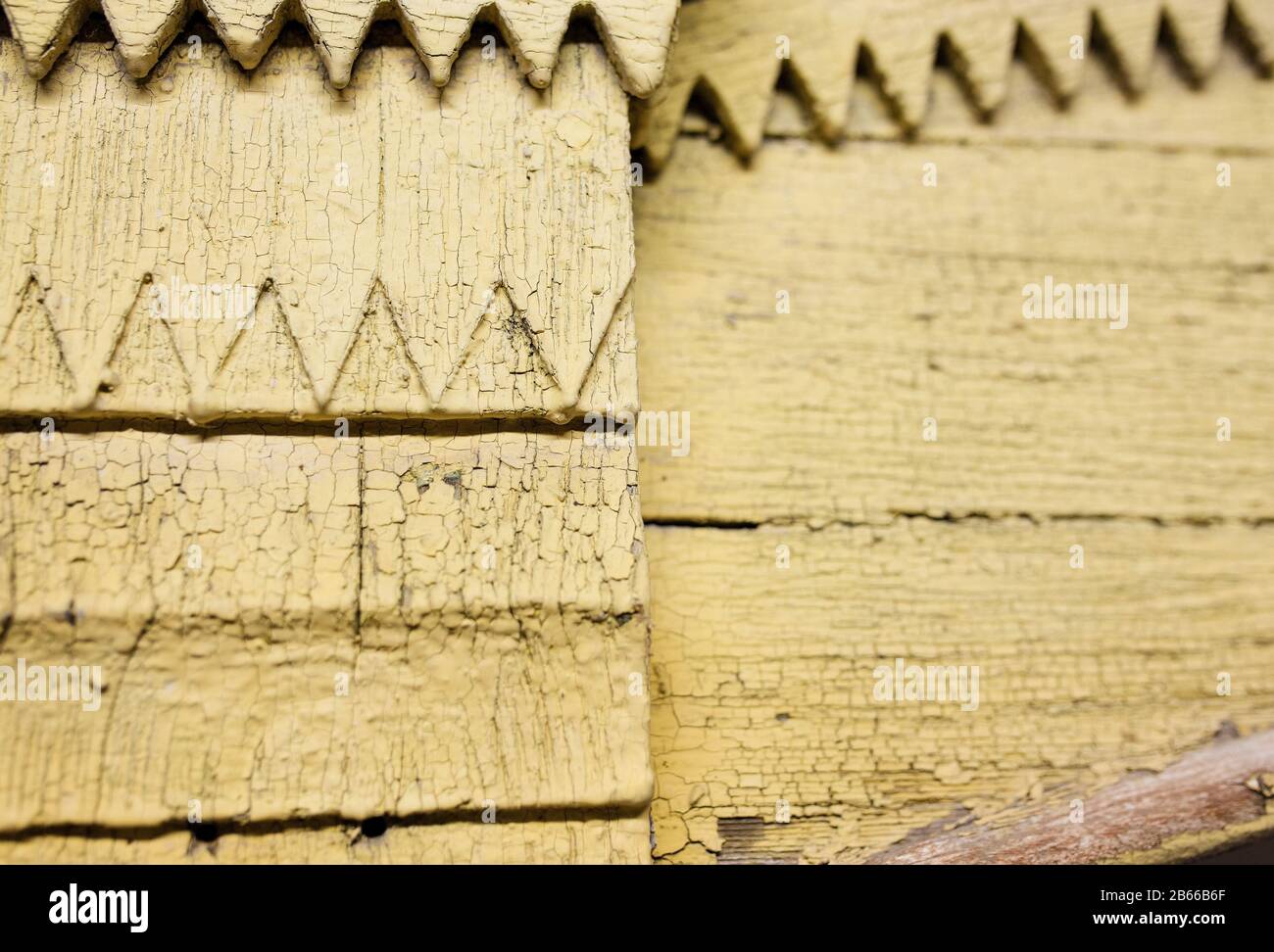 Carved decoration of the tree roof of the building closeup texture ...