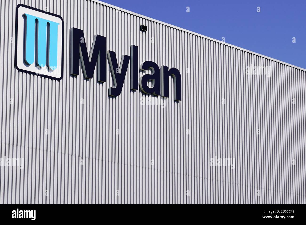 Bordeaux , Aquitaine / France - 10 15 2019 : Mylan sign office factory ...