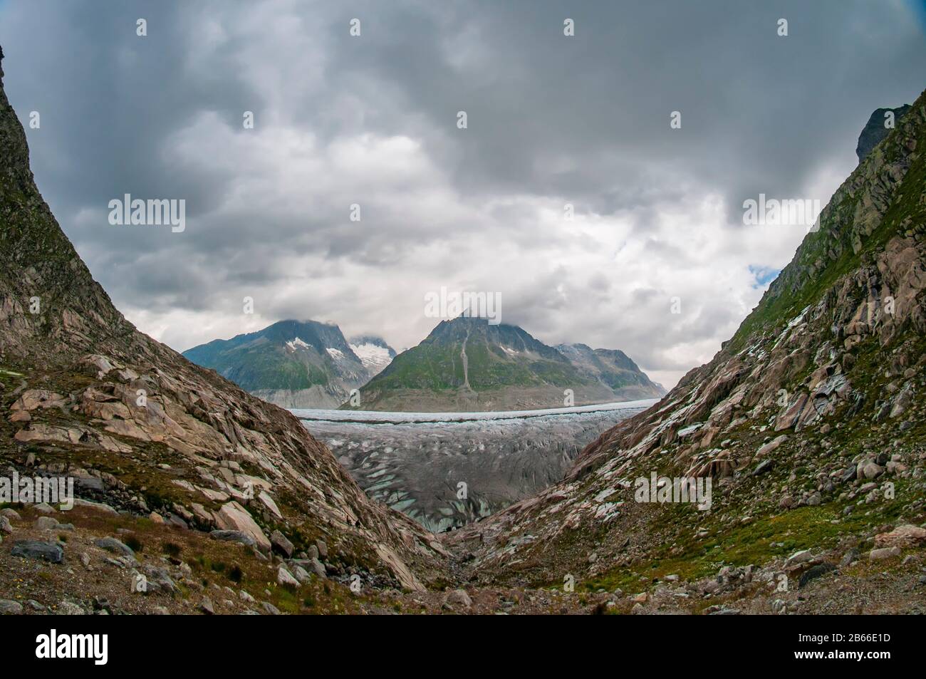 Aletsch arena. Europe largest glacier. Ice river in Switzerland Stock ...