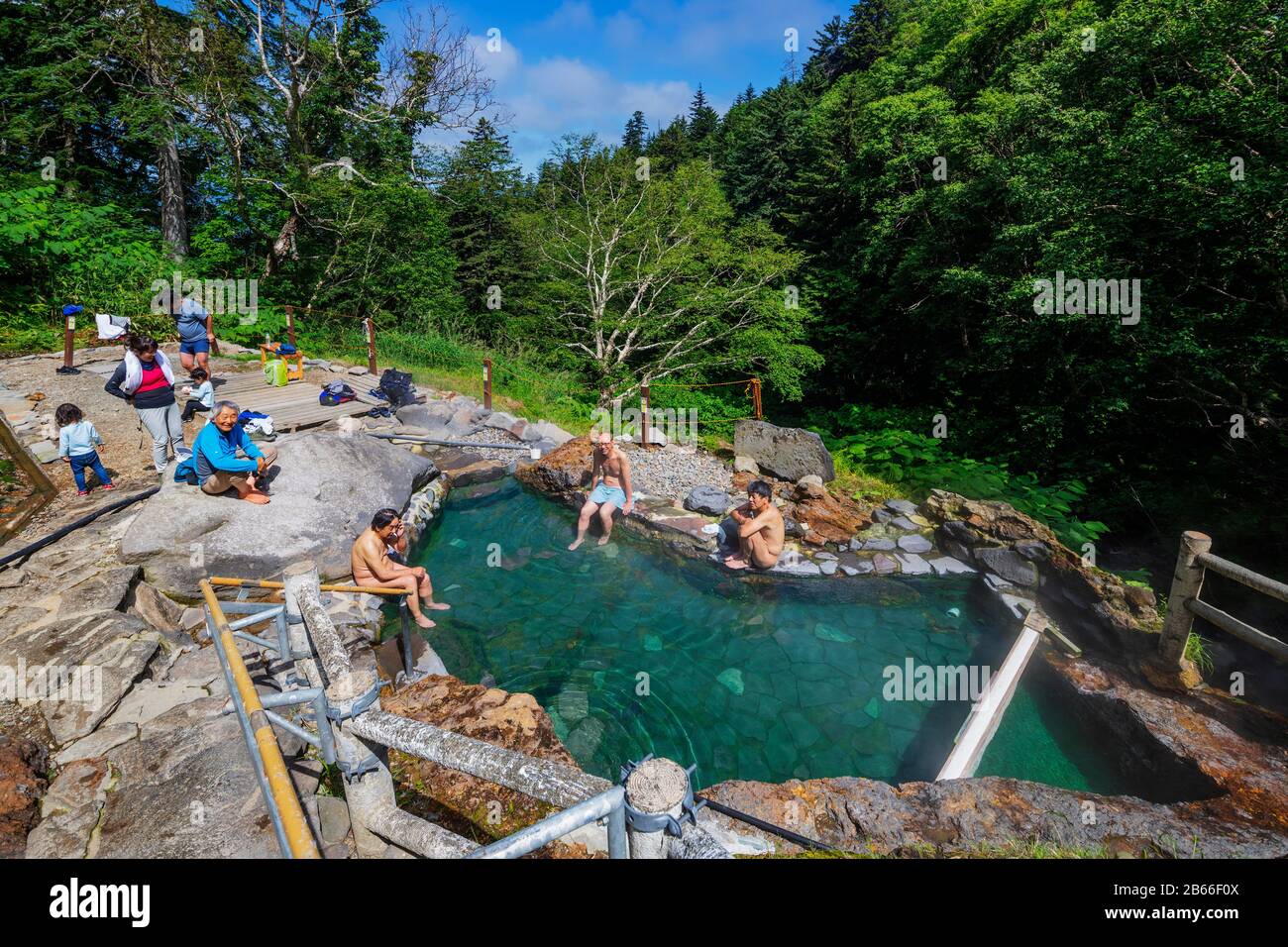 Japan, Hokkaido, Shirogane onsen, natural hotspring Stock Photo - Alamy
