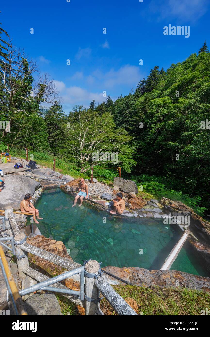 Japan, Hokkaido, Shirogane onsen, natural hotspring Stock Photo - Alamy