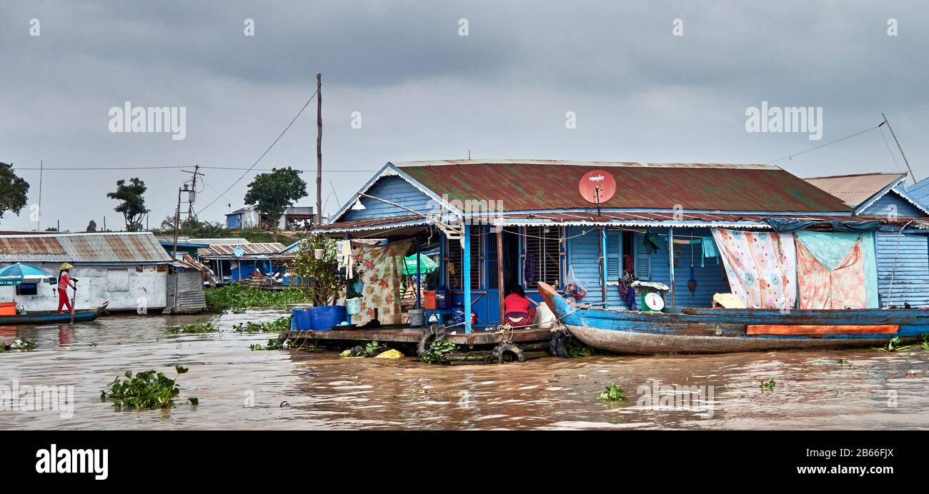 Tonle Sap River, Cambodia, Fish Farm in the Kampong hang Traditional ...