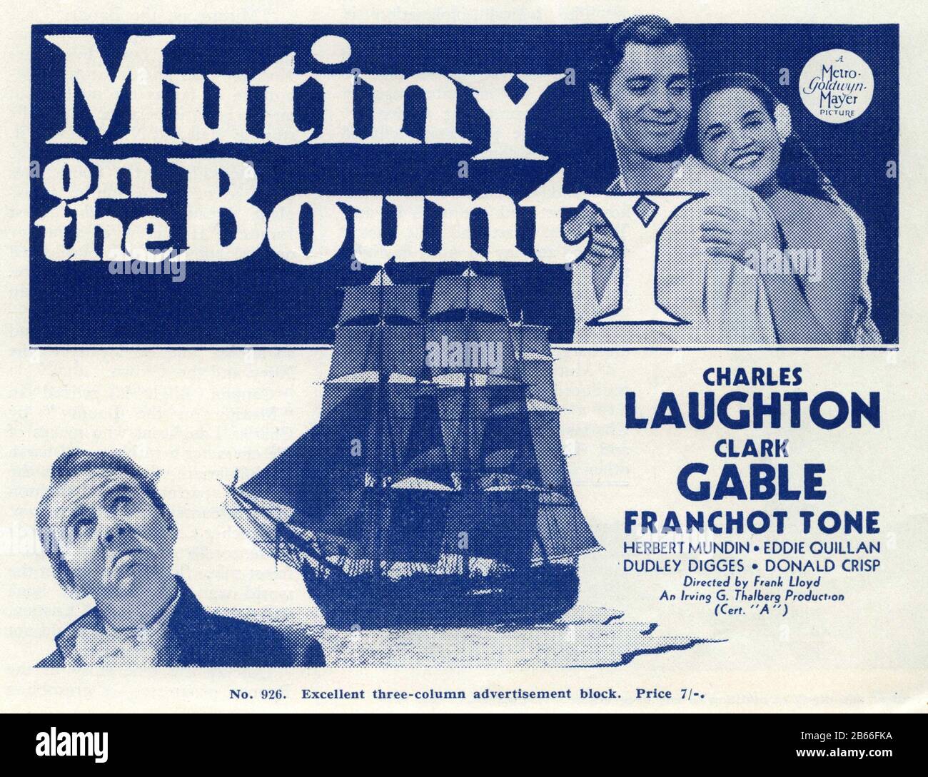 CHARLES LAUGHTON as Captain Bligh CLARK GABLE as Fletcher Christian and ...