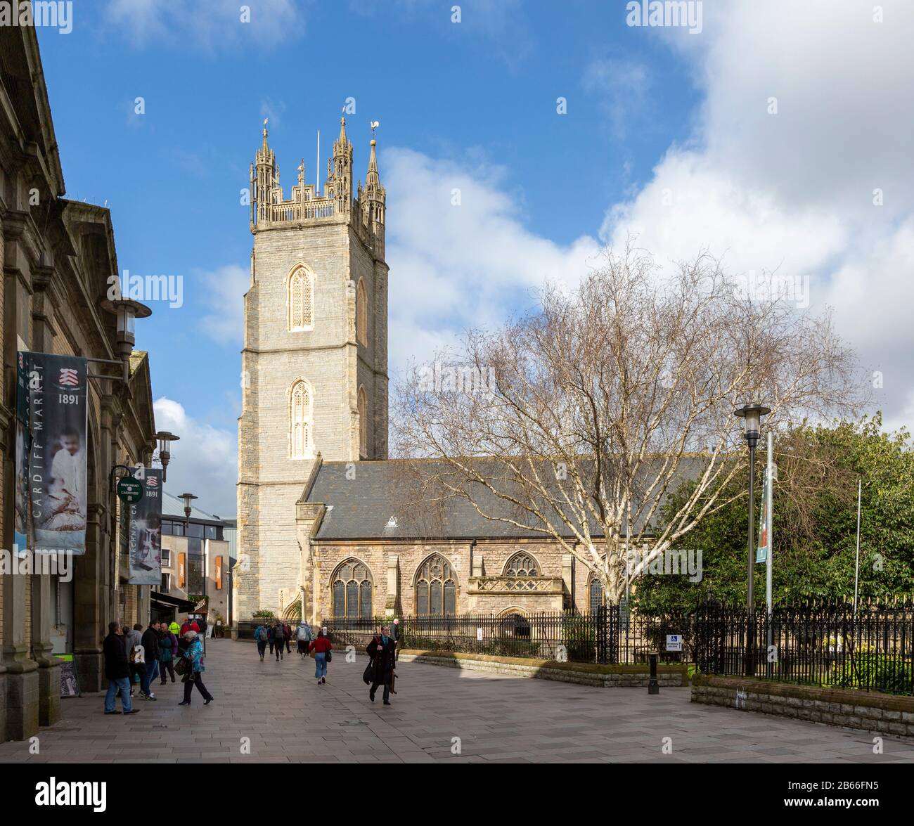 Historic building church of Saint John city centre, Cardiff, South ...