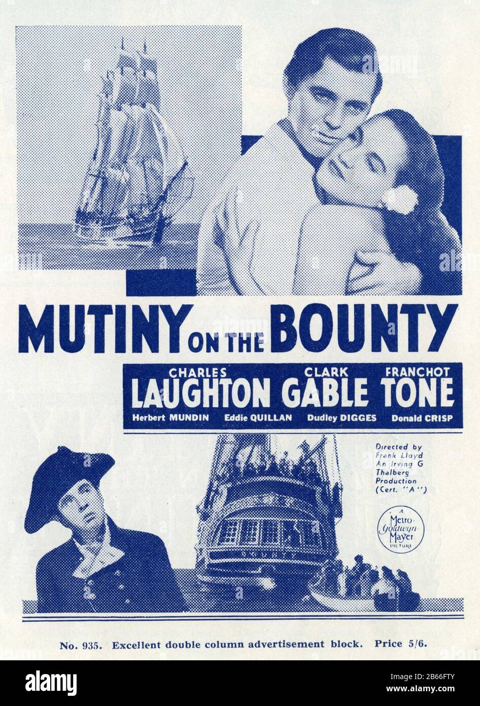 CHARLES LAUGHTON as Captain Bligh CLARK GABLE as Fletcher Christian and ...